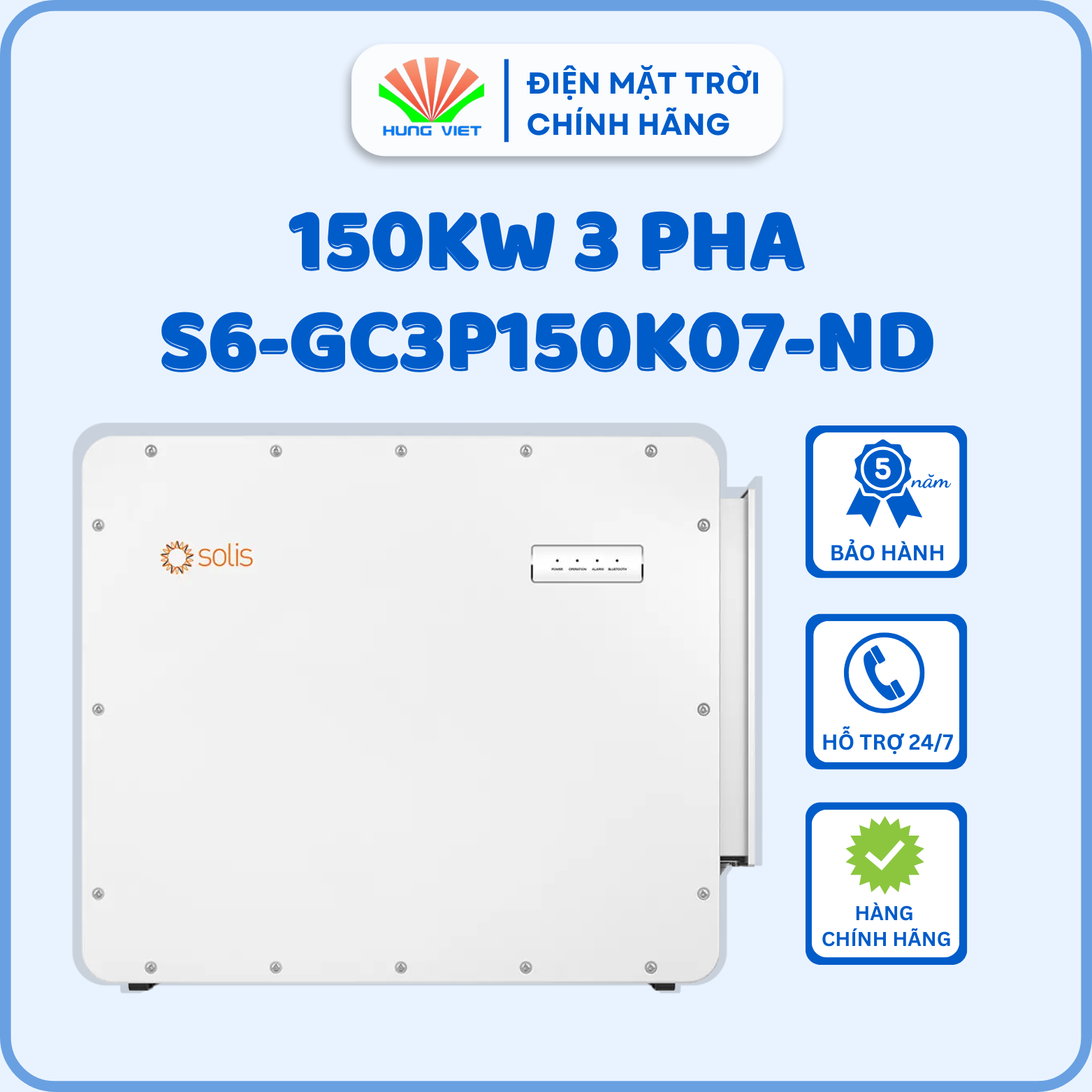 Inverter Solis 150KW 3 pha - S6-GC3P150K07-ND - Hùng Việt - DAS SOLAR
