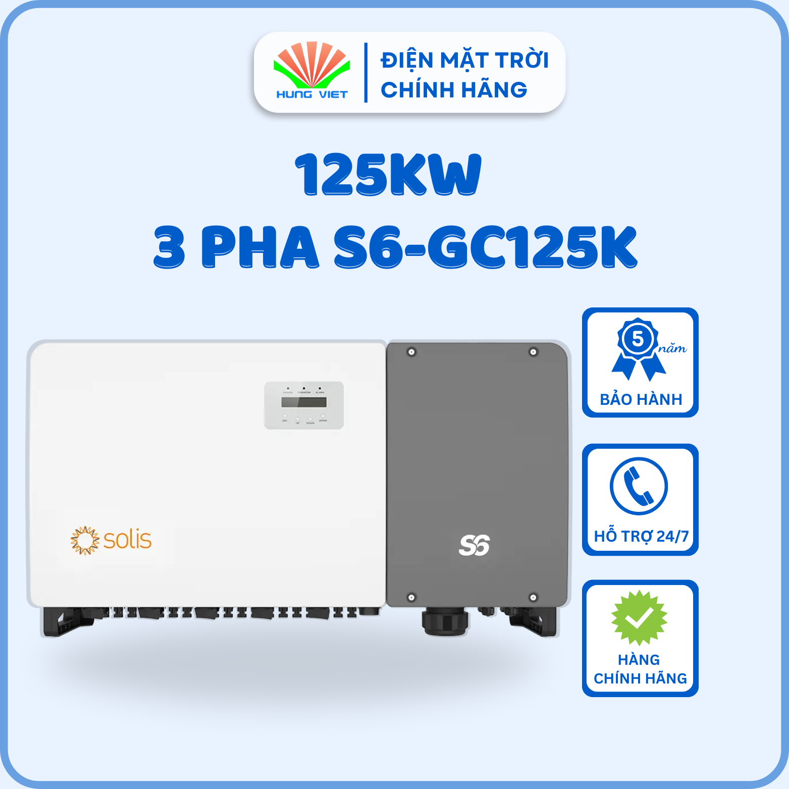 Inverter Solis 125KW 3 pha - S6-GC125K - Hùng Việt - DAS SOLAR