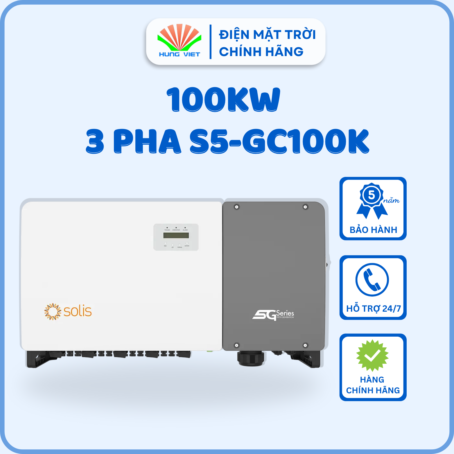 Inverter Solis 100KW 3 pha - S5-GC100K - Hùng Việt - DAS SOLAR